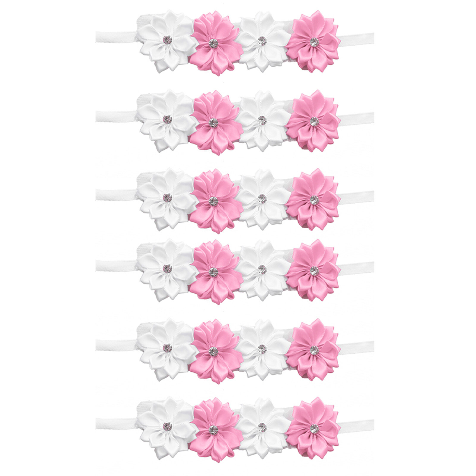 6 шт. красивая невеста подружки невесты имитация ленты на запястье цветок свадебные украшения аксессуары (розовый белый)