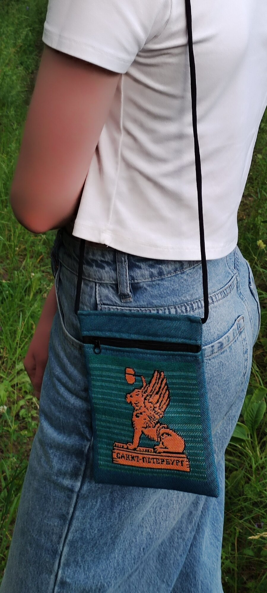 Сумочка для телефона, ключей. Гобелен. 14 х 19 см