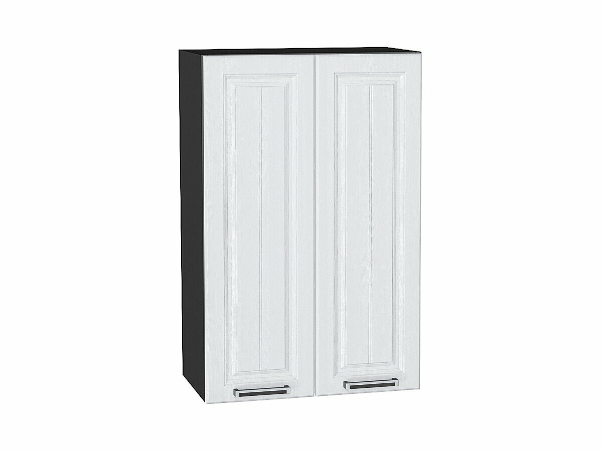 Шкаф верхний с 2-мя дверцами Прага, цвет фасада Белое дерево, цвет каркаса Graphite, 920*600*318 мм