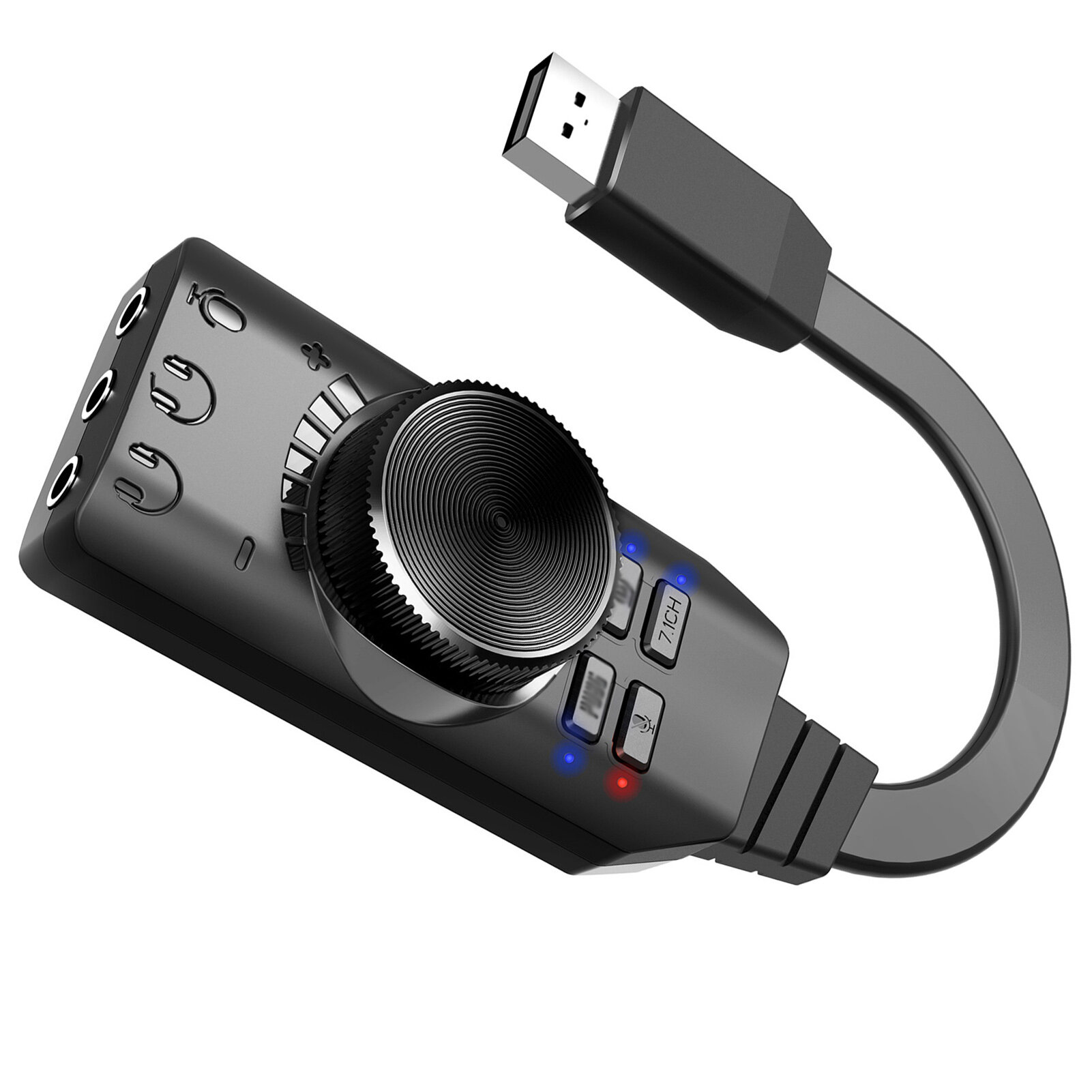 Внешняя звуковая карта GS3 USB 2.0, виртуальная звуковая карта 7.1, адаптер Plug and Play с разъемами для наушников и микрофона, регулятор громкости, отключение звука микрофона, звуковые эффекты для игр, обновленная версия для настольных ПК и ноутбуков