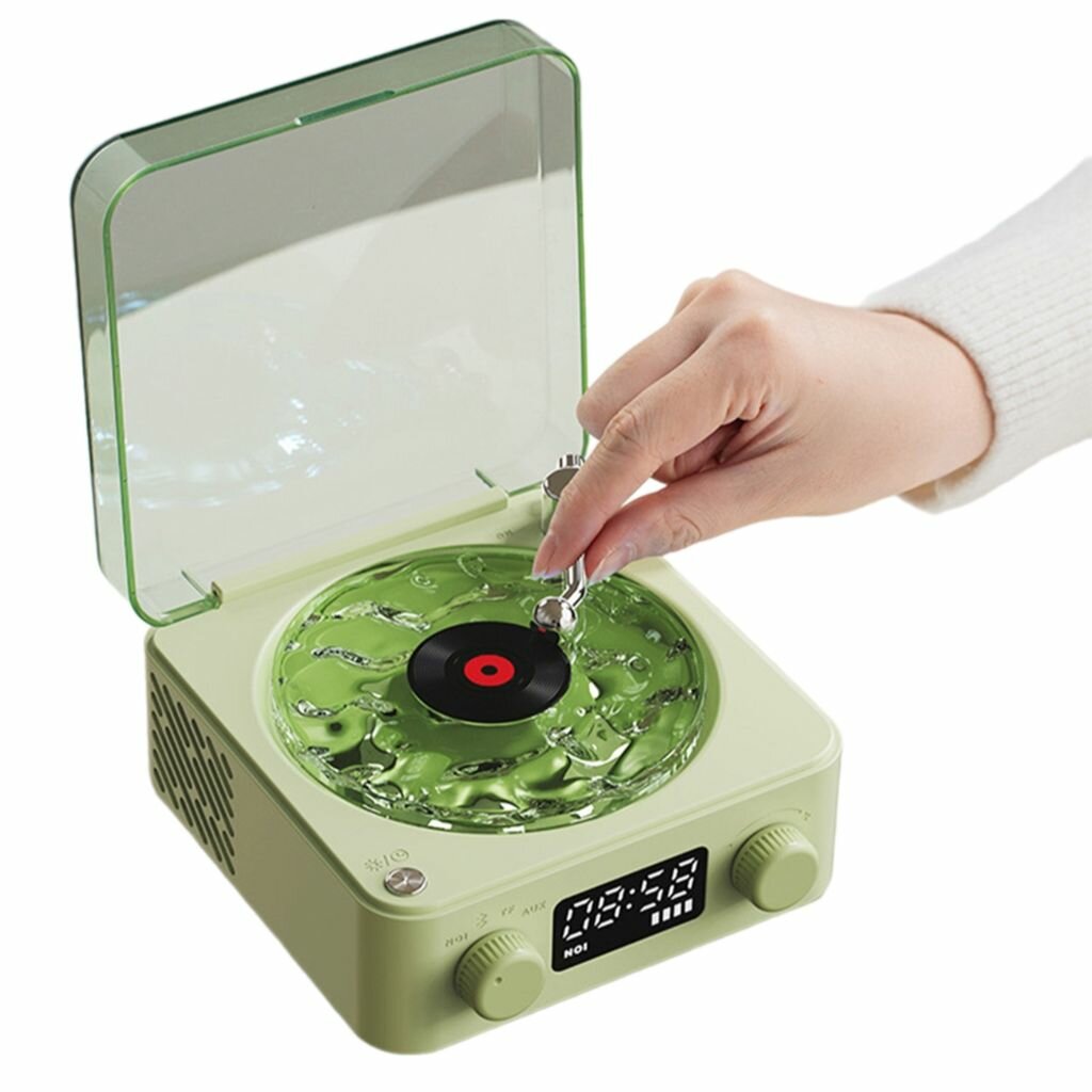 (1) Беспроводной Bluetooth-совместимый динамик с белым шумом и подсветкой, подходящий для сна-зеленый