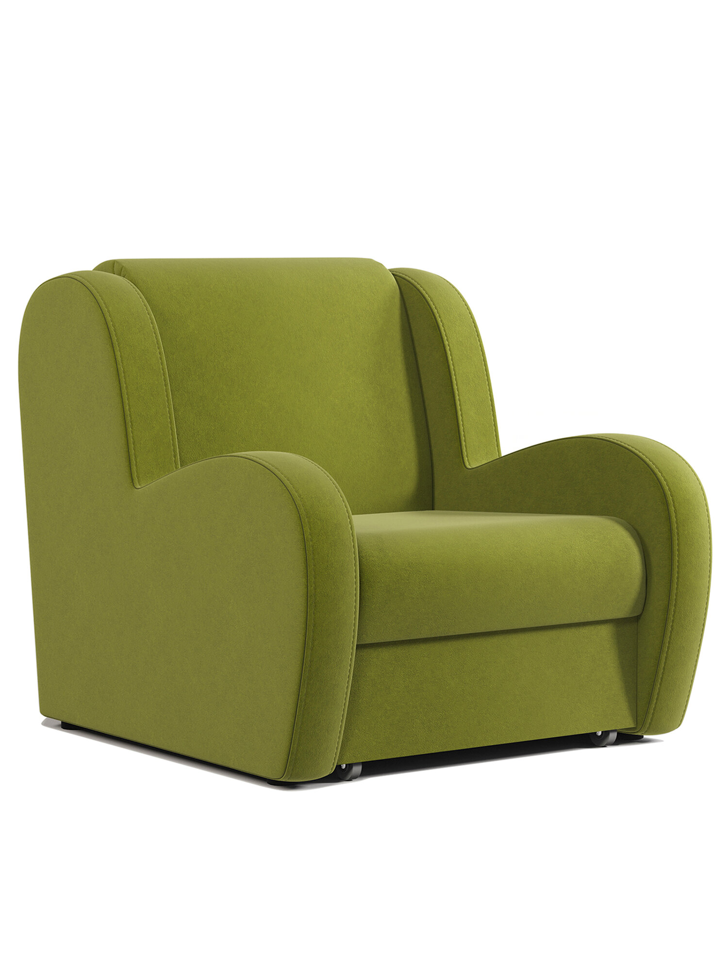 Кресло-кровать Барон, раскладное аккордеон, с ящиком, 90х194 см, велюр Дрим эппл