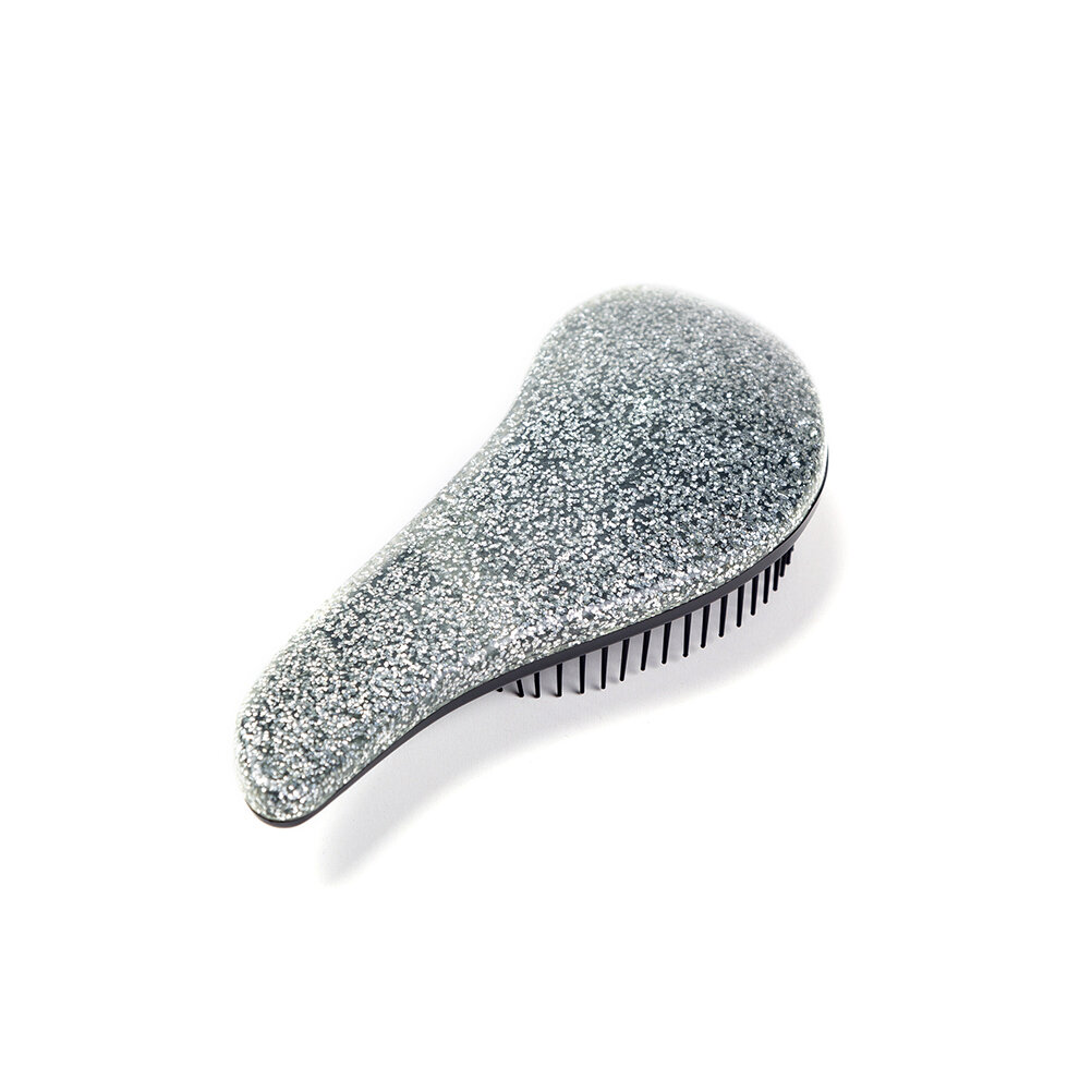 Антистатическая щетка для волос, сверкающая, без статического электричества, расческа для распутывания волос, массажная расческа, инструмент для укладки волос для всех типов волос, серебристый цвет.