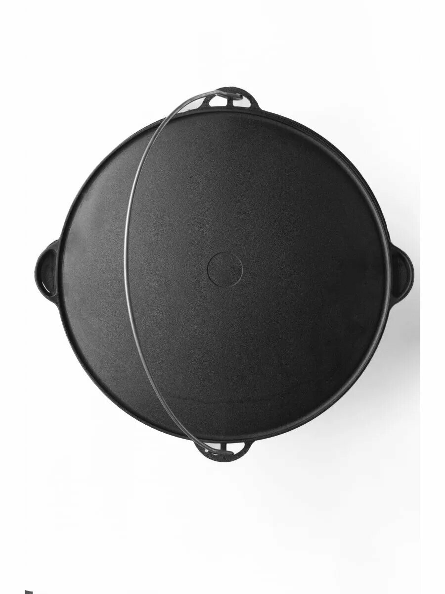 Казан Гардарика 1612-4, чугун, 12 литров, с крышкой-сковородкой, черный