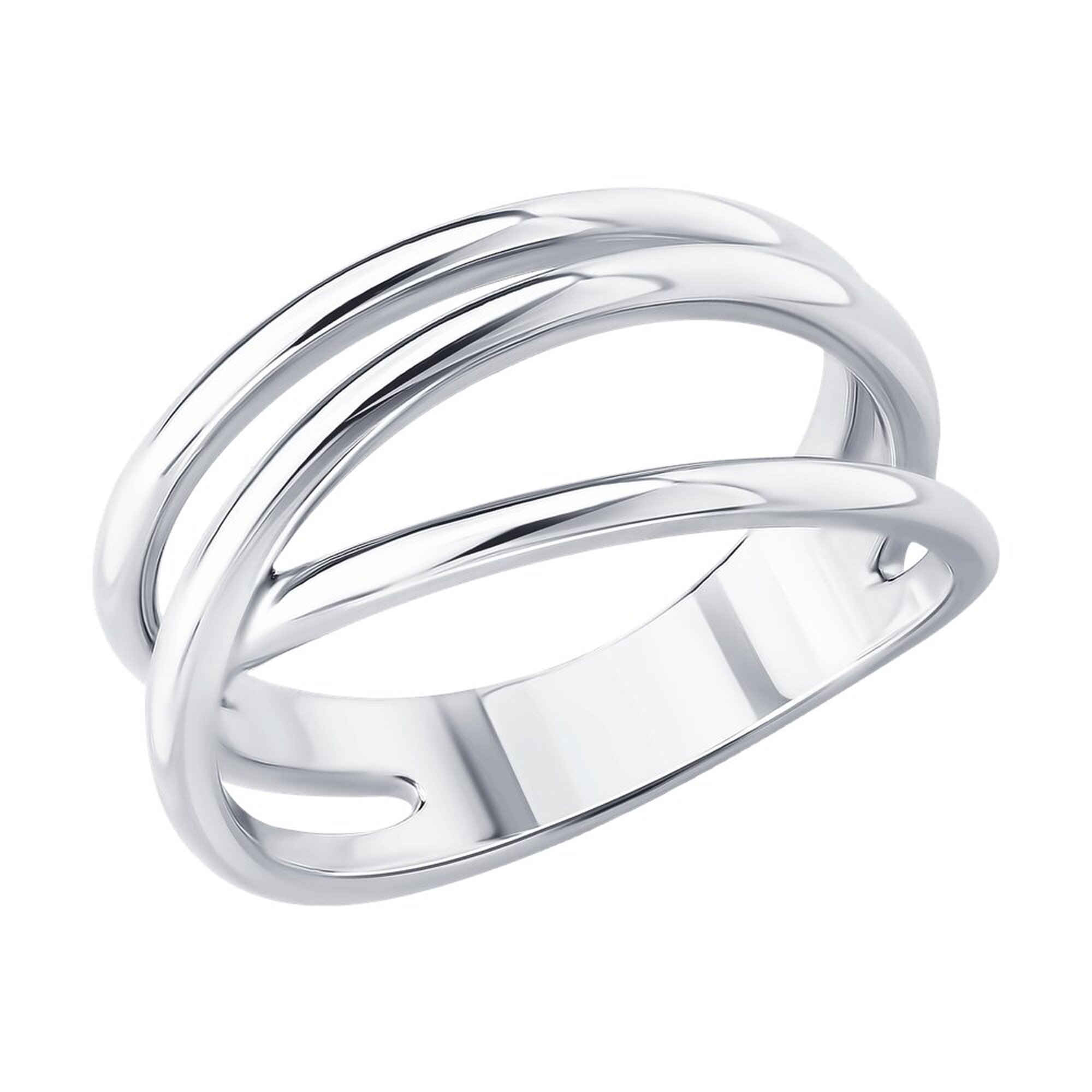 Кольцо широкое, серебро, 925 проба, родирование