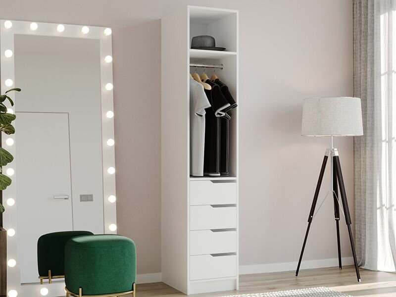 Гардеробная "Британи 21" 400х2000х500, белый