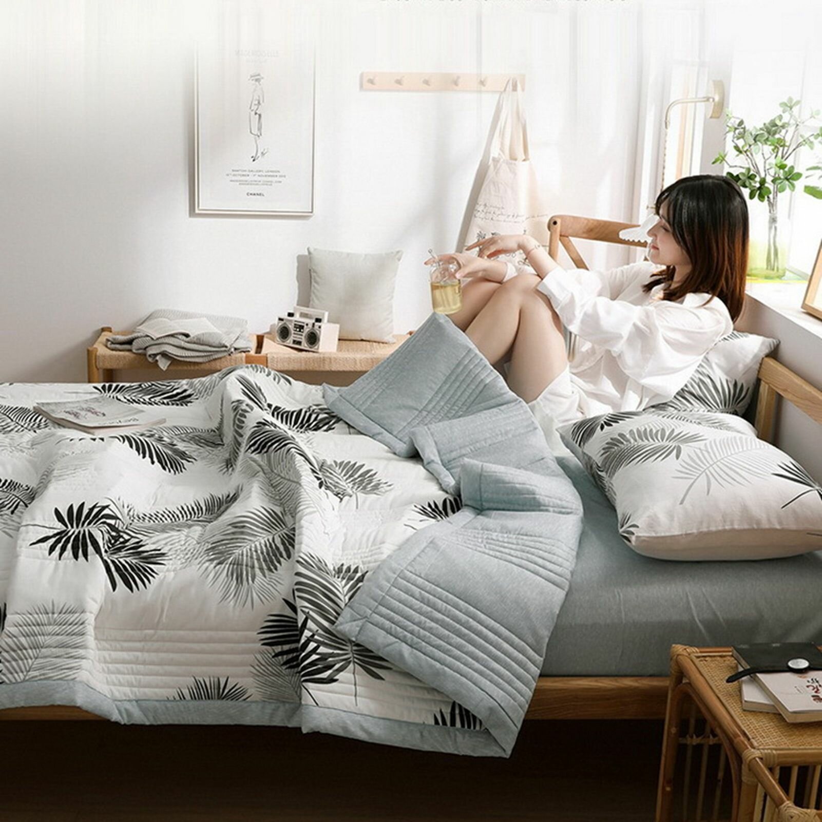 Одеяло кондиционера Легкое летнее одеяло из моющегося хлопка для детей и взрослых 150x200см
