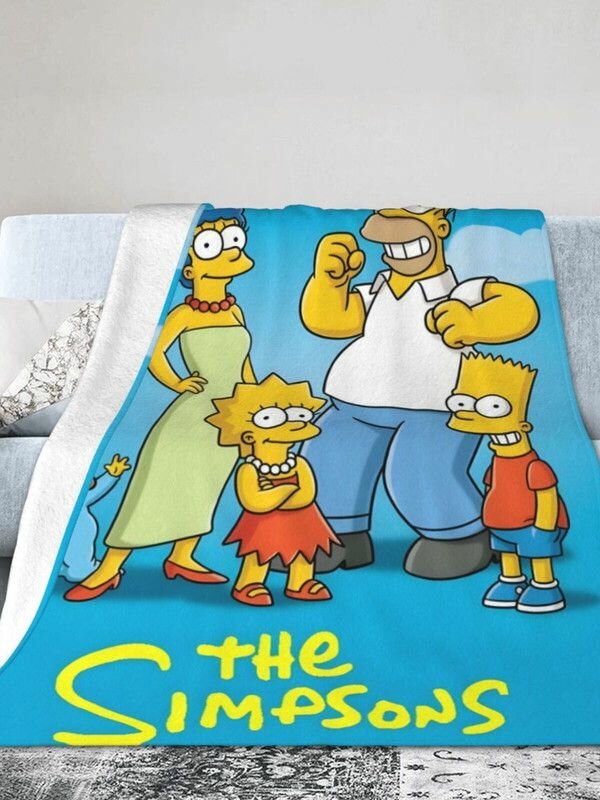 Плед The Simpsons Пледы Симпсоны Симпсон Homer Marge Bart Lisa Maggie