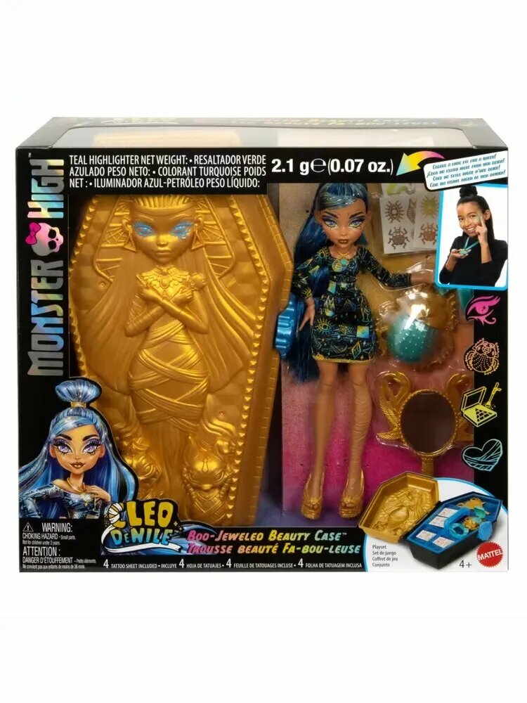 Кукла Monster High Fearbook Клео де Нил, украшенный драгоценными камнями бьюти-кейс