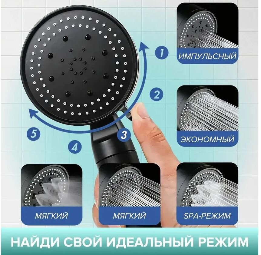Насадка для душа черная — фото 1