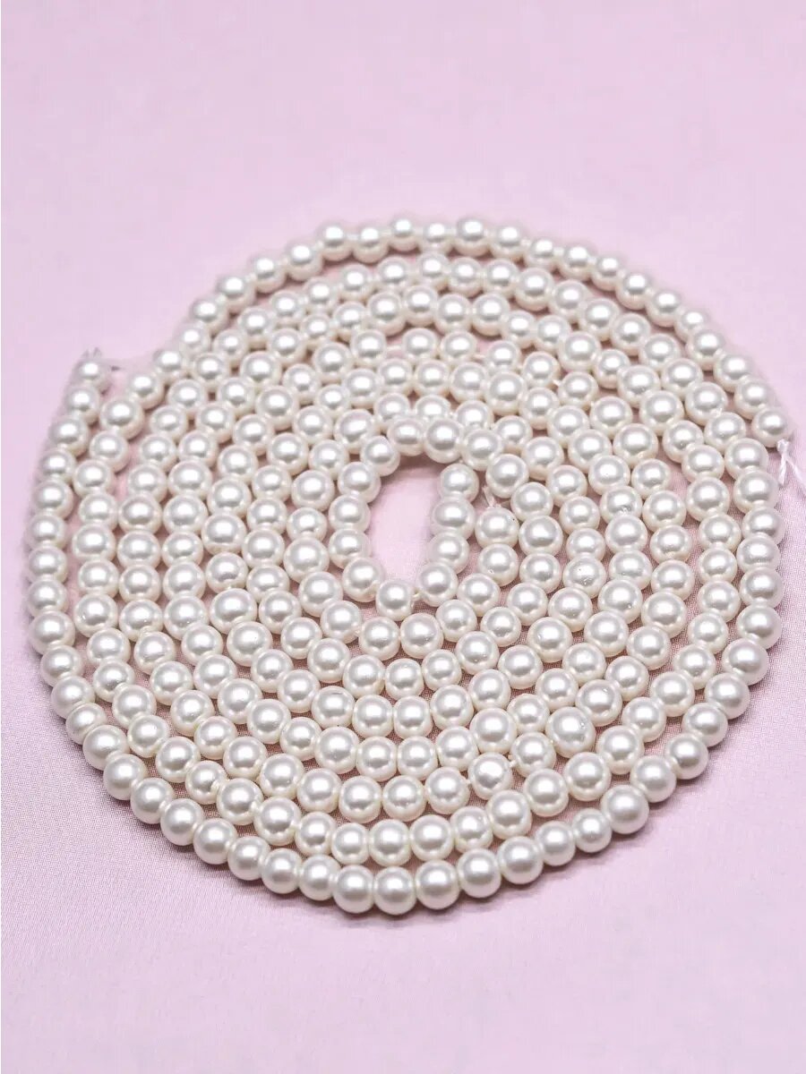 1309 Майорка кремовая для поделок-украшений 3 мм 1 нить люкс