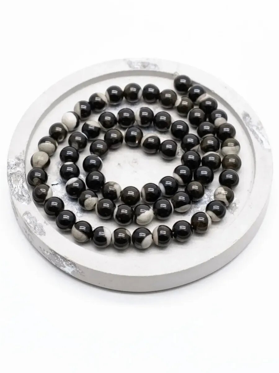 1559 Бусины коричневого перламутра для поделок 6 мм 1 нить