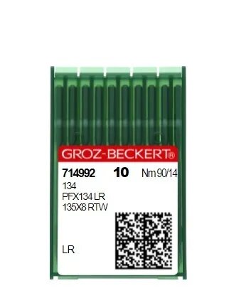 Иглы Groz Beckert д/кожи № 90/14 1пл. х10игл. (толстая колба) 714992
