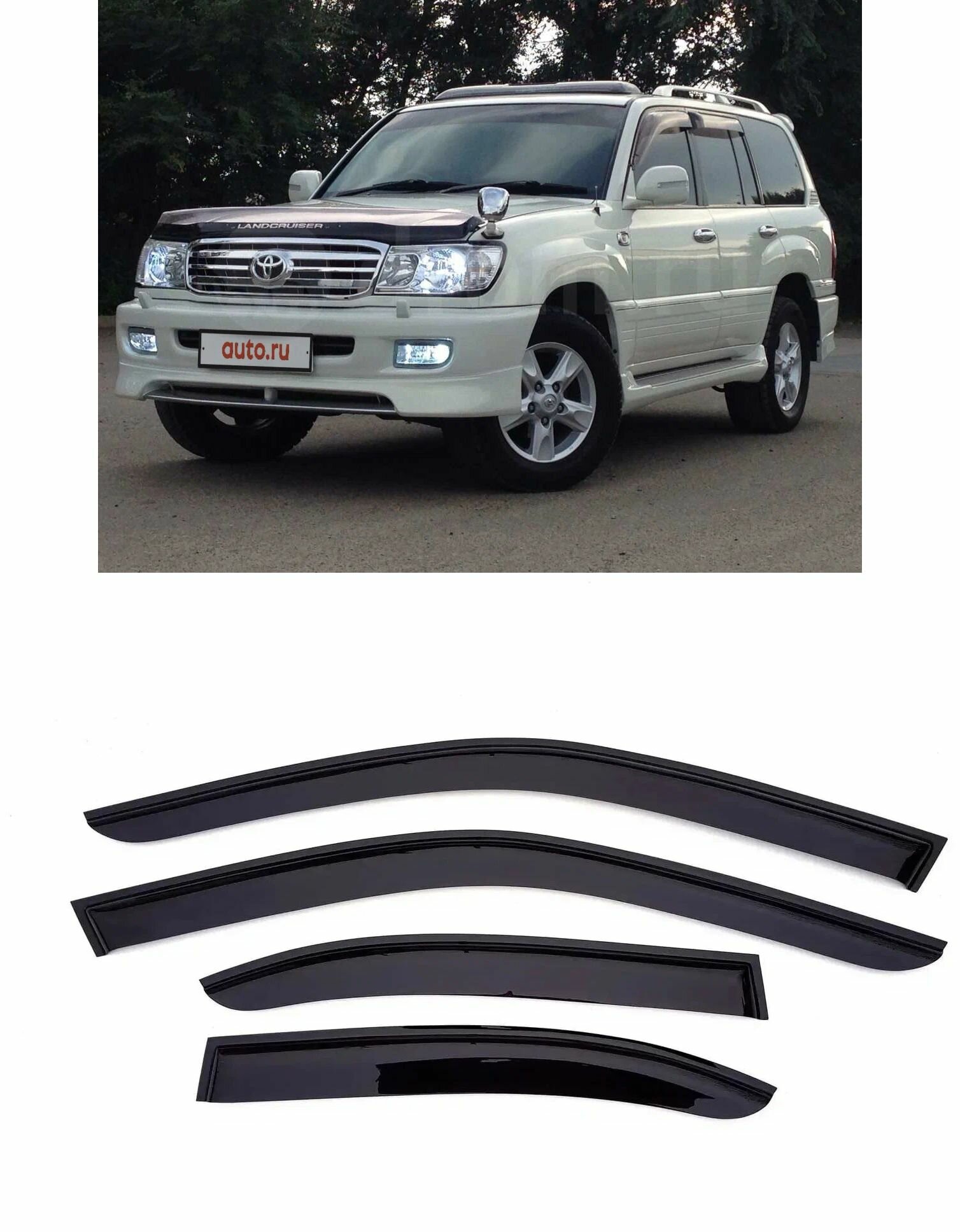 Дефлекторы боковых окон TOYOTA Land Cruiser Тойота Ленд Крузер 100 (1998 - 2007) / LEXUS Лексус LX 470