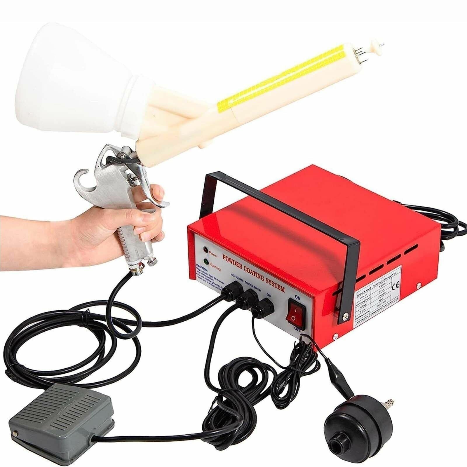 Электростатический пистолет для порошкового покрытия, 5-уровневая регулировка, 30-50кВ, мощность 3,3Вт