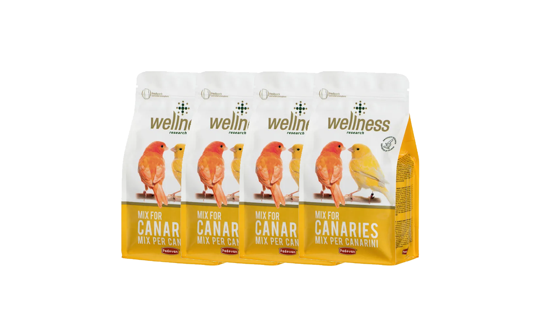 Padovan Wellness mix for canaries корм полнорационный для канареек 1 кг x 4 шт.