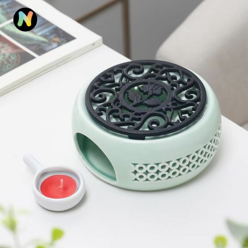 Керамическая подставка для подогрева чайника свечой сохраняет тепло напитка, создает уют и комфорт для чаепития