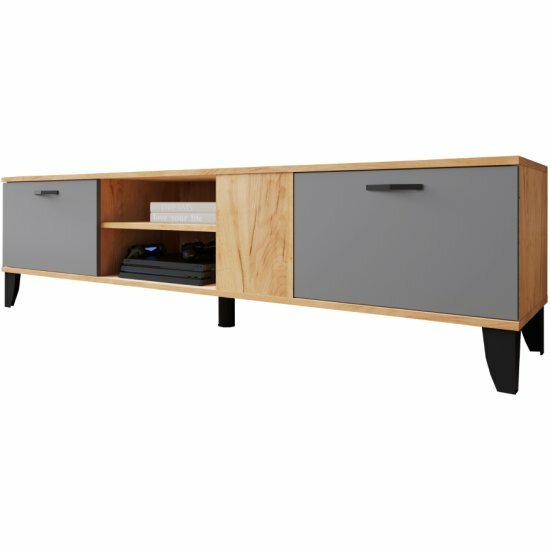 Тумба под ТВ Микон ТВМ-5 дуб крафт золотой/серый графит