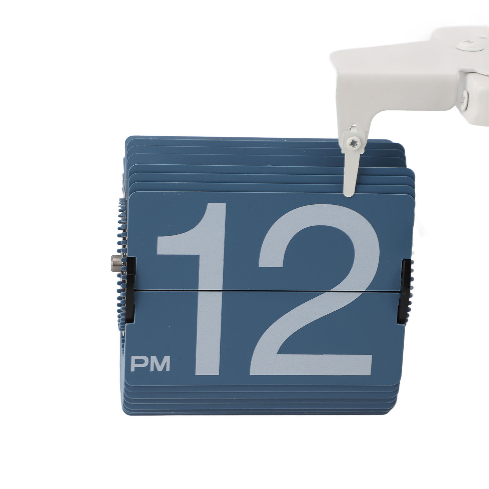 Настольные часы-раскладушка, автоматические механические раскладные часы, 12:00, 12:00, деревянная основа, питание от батареи, винтажные цифровые настольные часы в стиле ретро для домашнего офиса, синяя страница