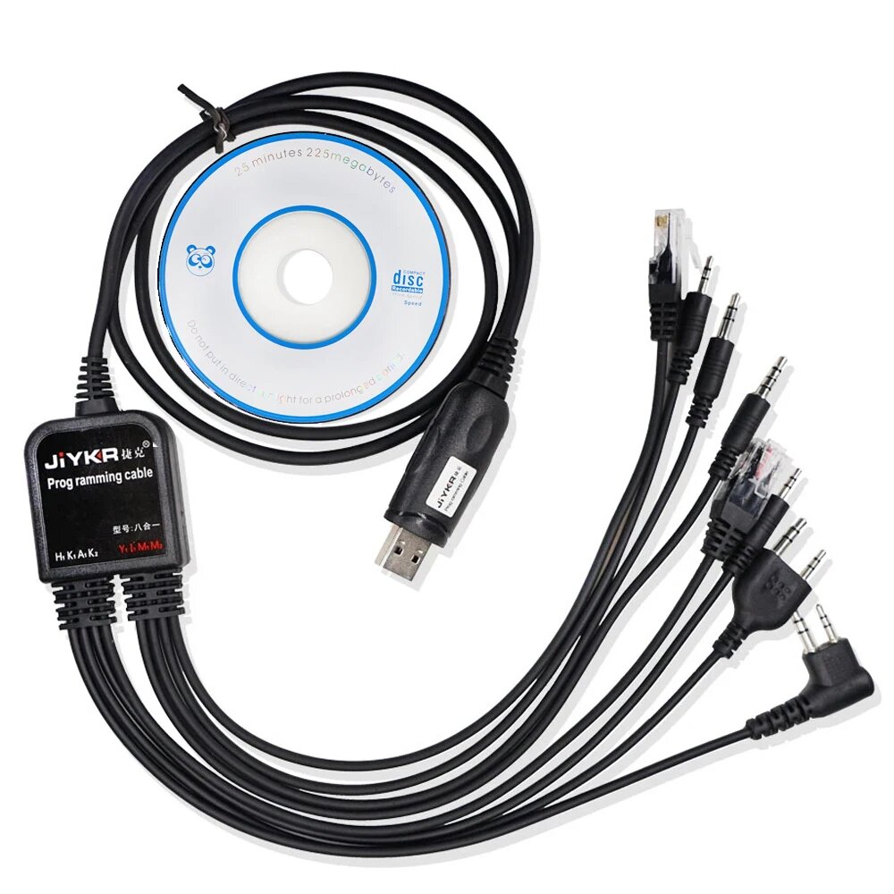 USB-кабель для программирования 8 в 1 для раций Baofeng