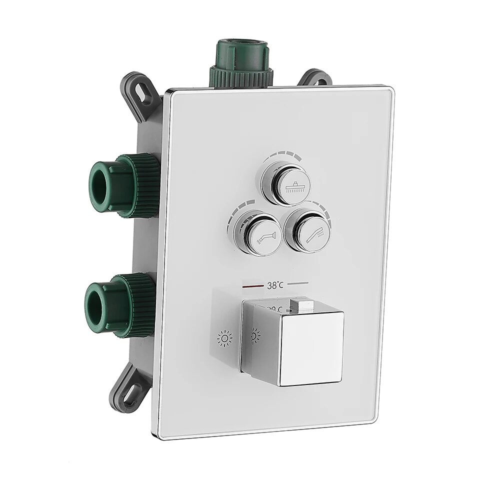 Термостатический смеситель для душа Bakala матовый черный, mirror Button 3 way