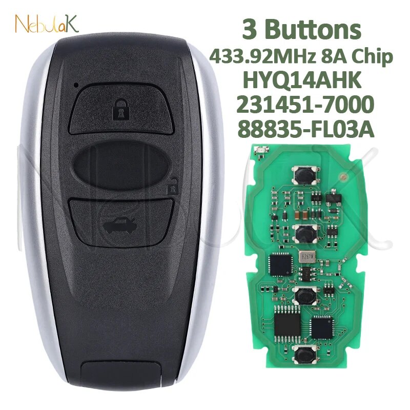 Автомобильный умный дистанционный ключ для Subaru Impreza Legacy BRZ XV Forester Outback 4D/8A чип 314,3 433,9 МГц HYQ14AHC HYQ14AHK 5801/7000