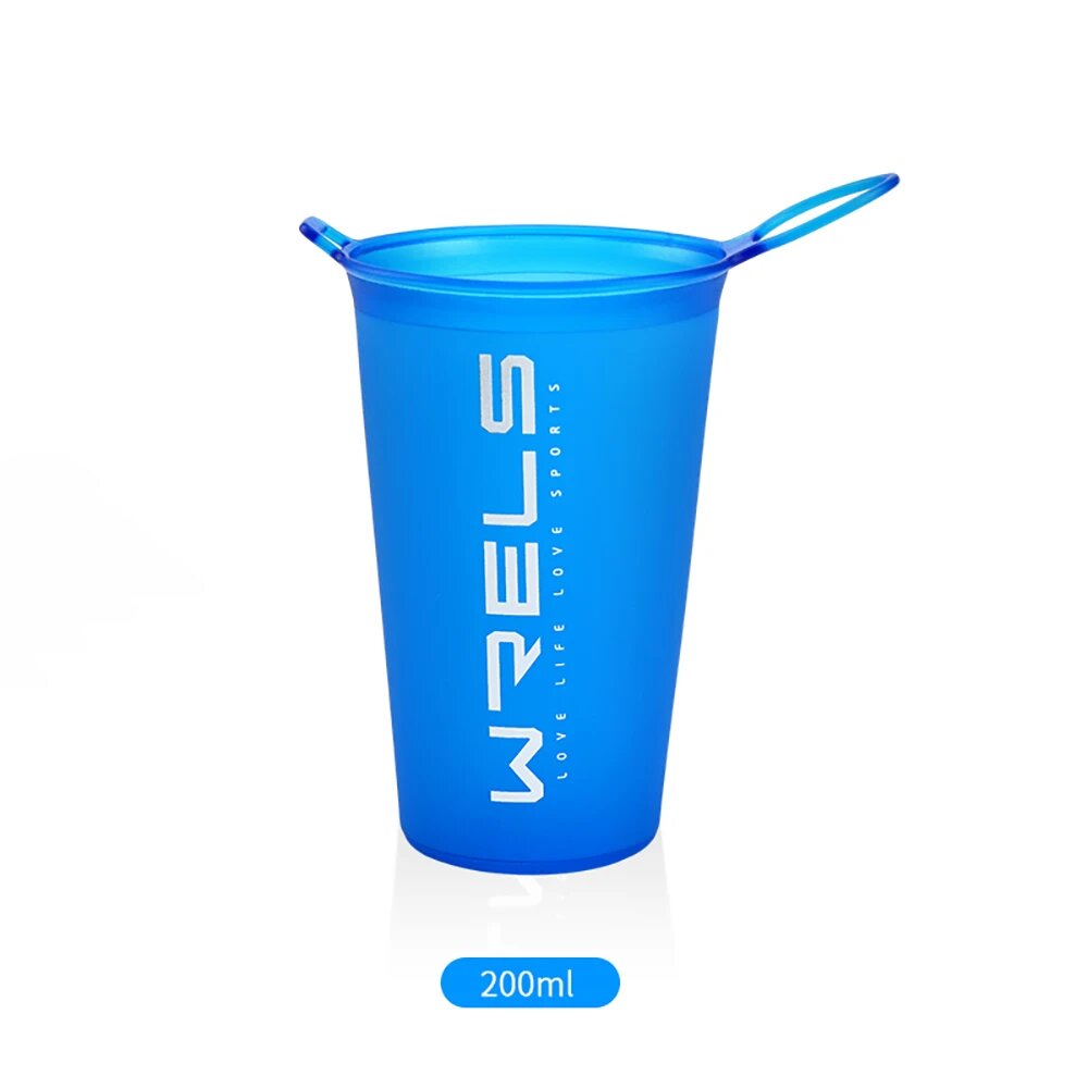 Бутылка для воды WRELS 200 мл, синяя, складная