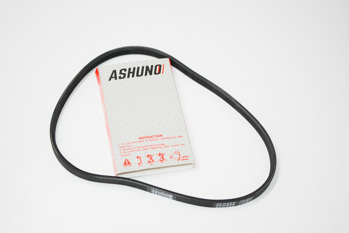 Ремень генератора ASHUNO Корея для DAEWOO Matiz / Spark - 0.8 - 3PK665 / Дэу Матиз 96568068