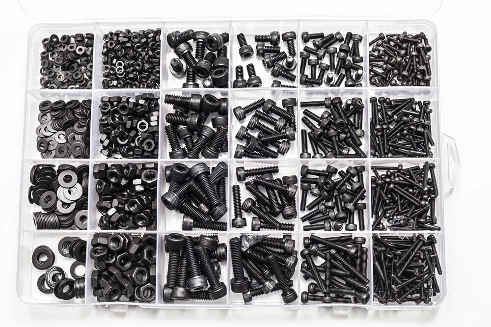 Набор Vannan Socket-DIN912, шестигранные винты, углеродистая сталь, M2/M3/M4/M5, 1390шт