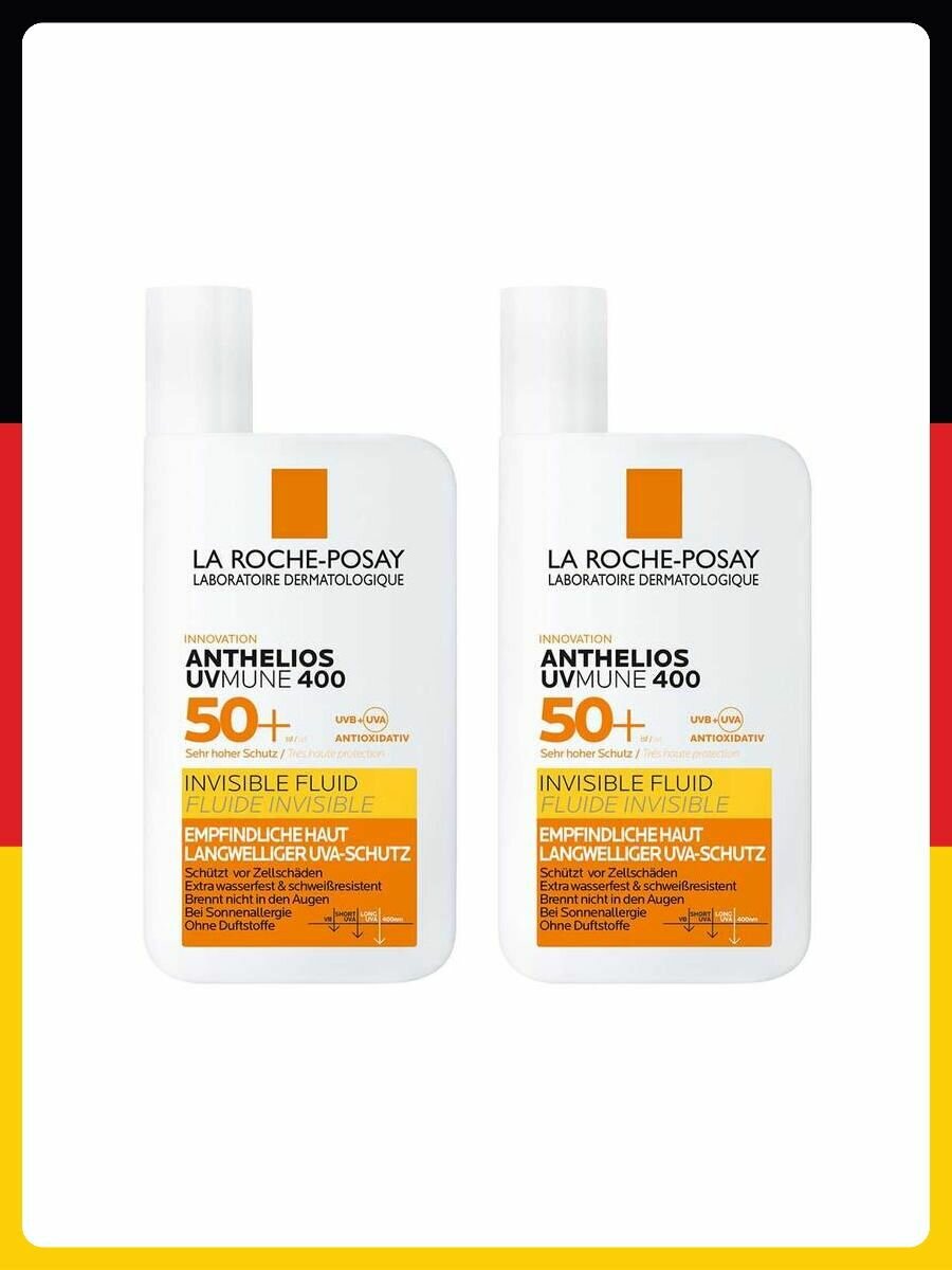 Средство солнцезащитное La Roche-Posay Anthelios Invisible Fluid UVMune 400 LSF50+, 2 x 50 мл