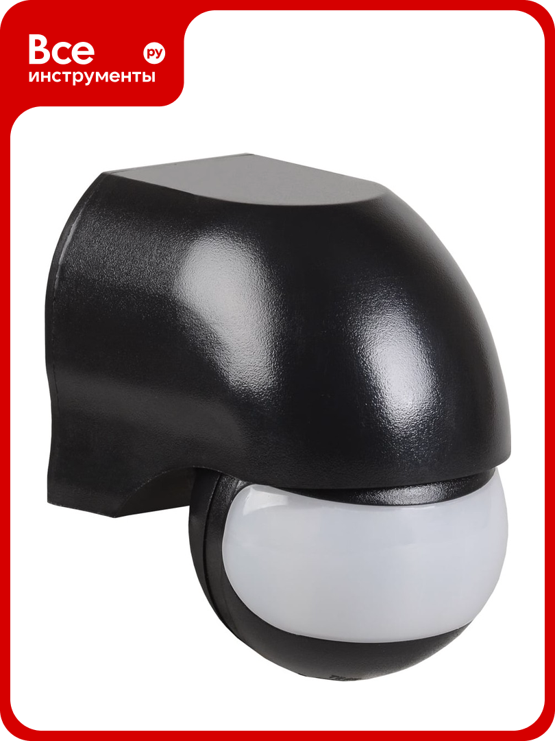 Детектор, IEK, движения IEK ДД 010 1100Вт, угол обз. 180град. дальн. 10м, IP44, черн. LDD10-010-1100-002, поликарбоната