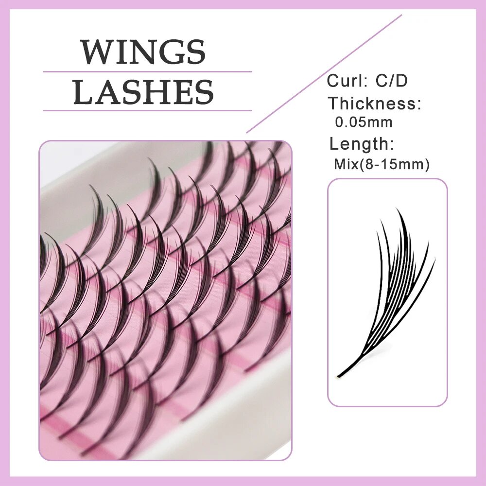FairyTis веера для наращивания ресниц Wings lashes, D curl