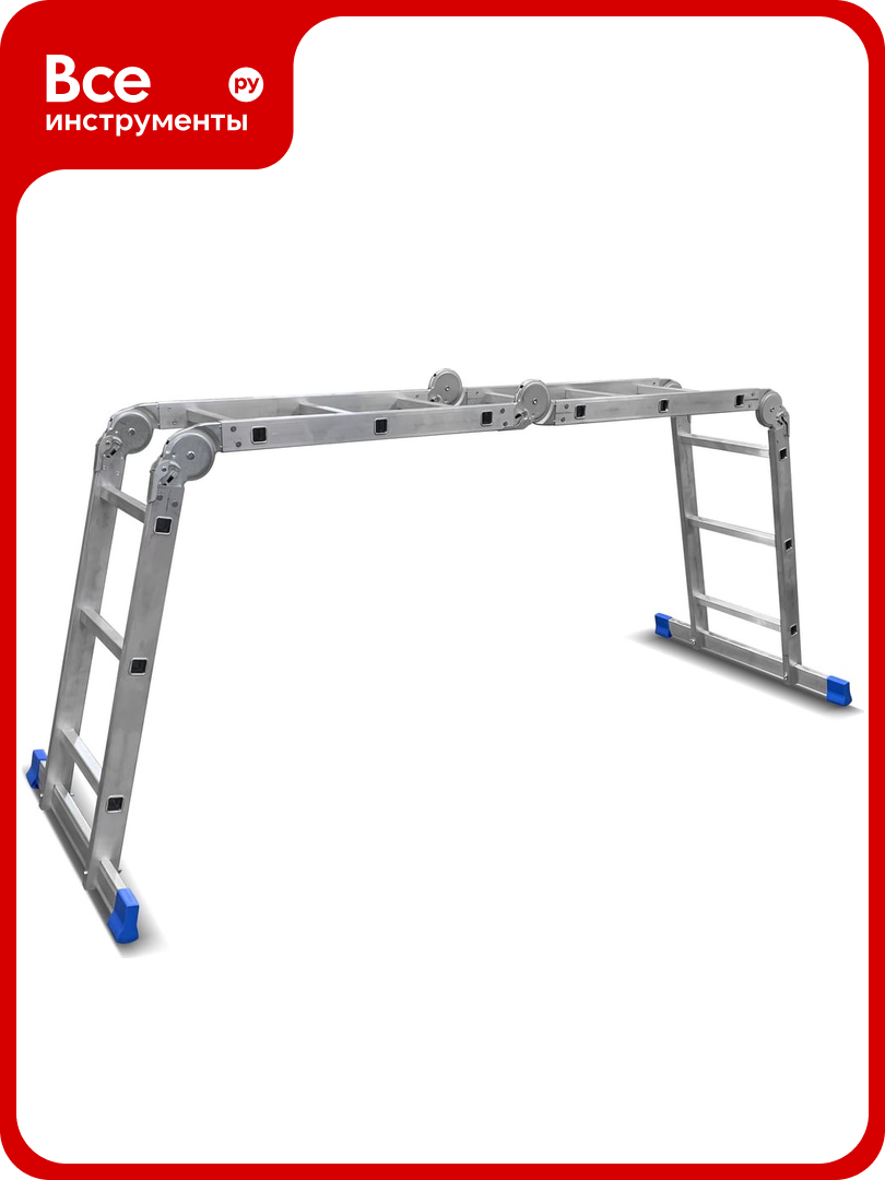 Алюминиевая лестница-трансформер LadderBel 4 секции по 3 ступени LT433PROF, 180 кг, из четырех