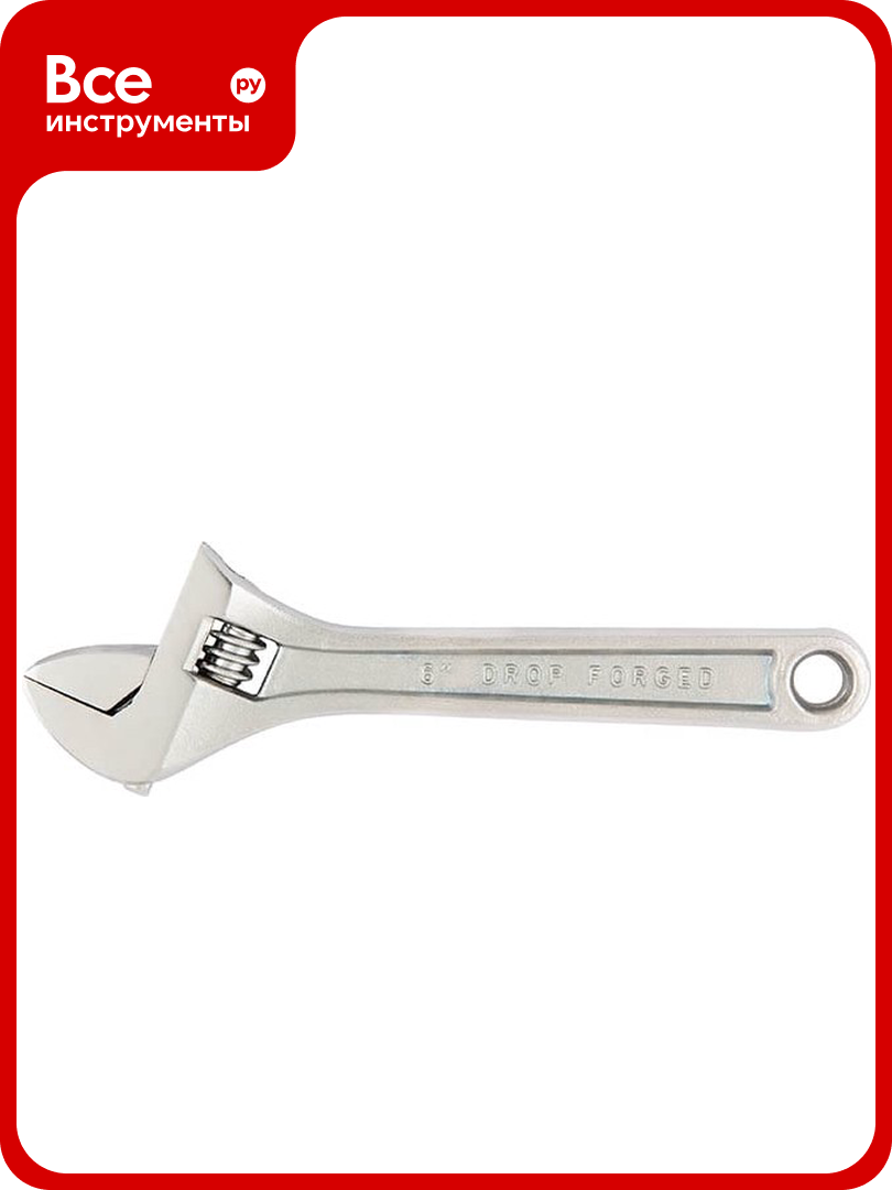 Разводной ключ KENDO 150мм/6 15131, для вращения гаек, из высококачественной стали