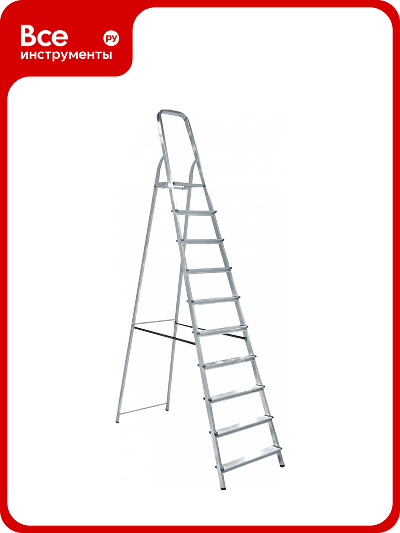 Алюминиевая стремянка 10 ступеней Gigant AS 110 надежной конструкции