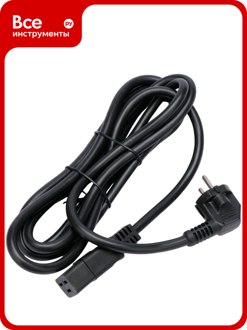 Кабель питания Cablexpert (RU) Schuko-C19, 3x2.5мм2, 16A, с заземлением, медь, 3м, черный, пак, PC-S22-C19-2.5-3M, 3×2