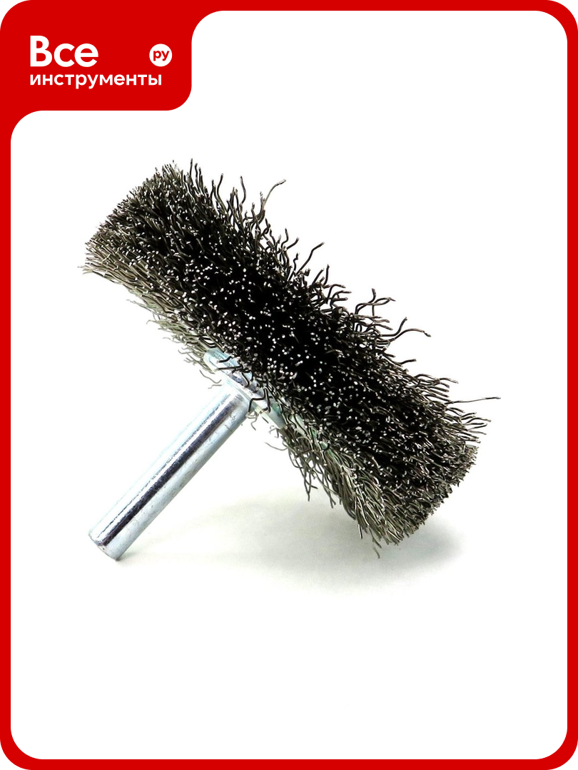 Щетка для дрели дисковая 60x18 мм, с хв-м 6 мм, гофрированная нержавеющая сталь 0.30 мм 13-183 EuroBrush EB-D60SS1