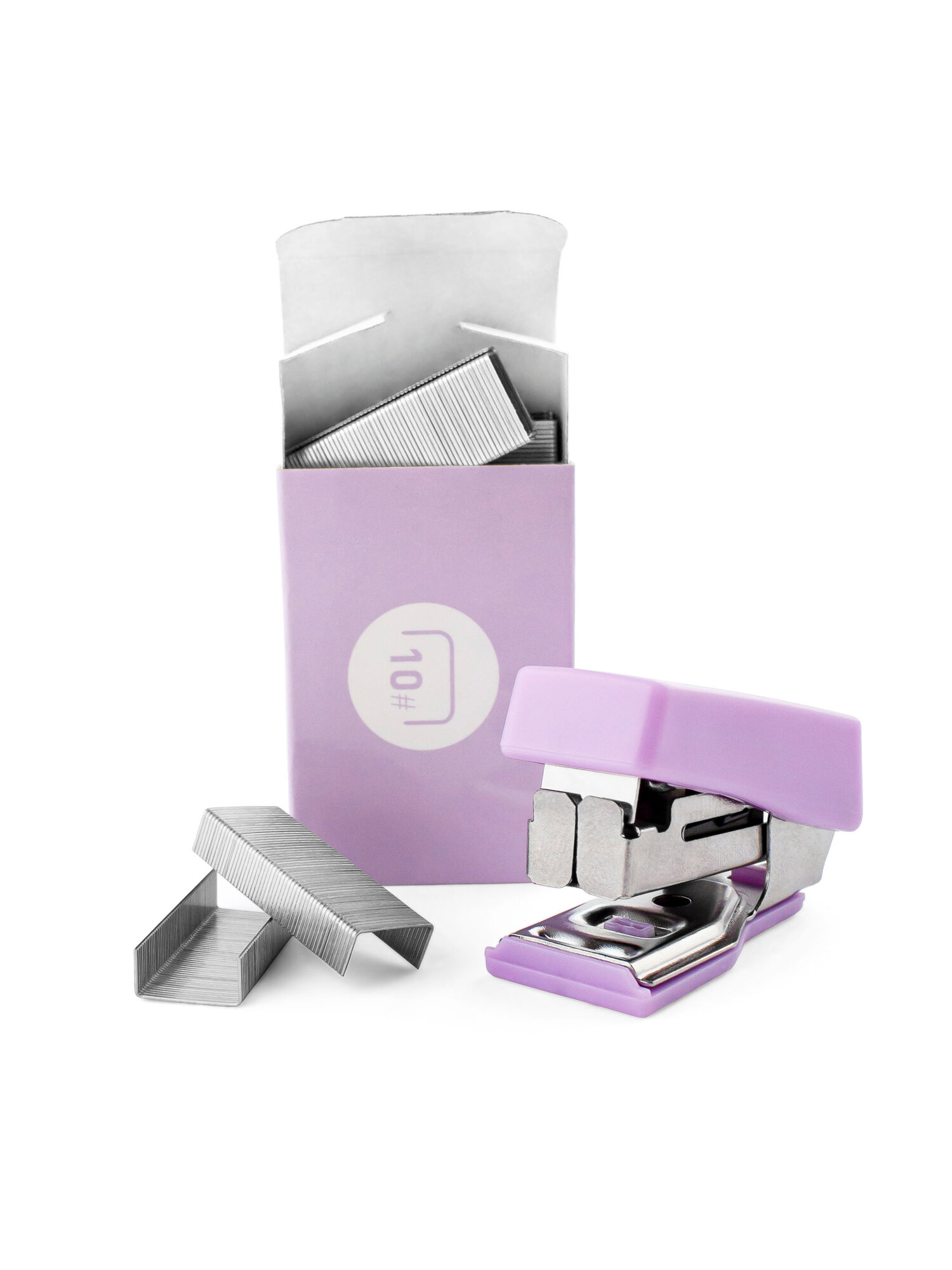 Степлер/фиолетовый/мини-степлер канцелярский/Panda Momo/степлер для офиса и школы/№10/канцелярия для школы