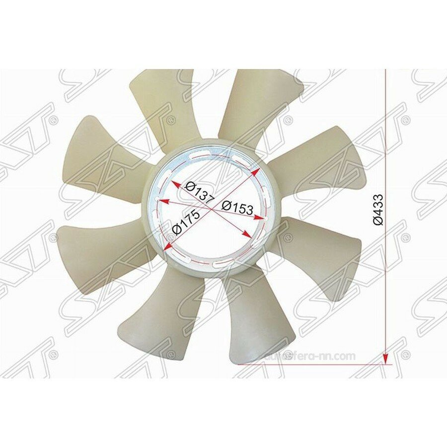 SAT STME013493 Крыльчатка Mitsubishi Fuso Canter FE5 93-02 / Fuso Canter FE6 93-02