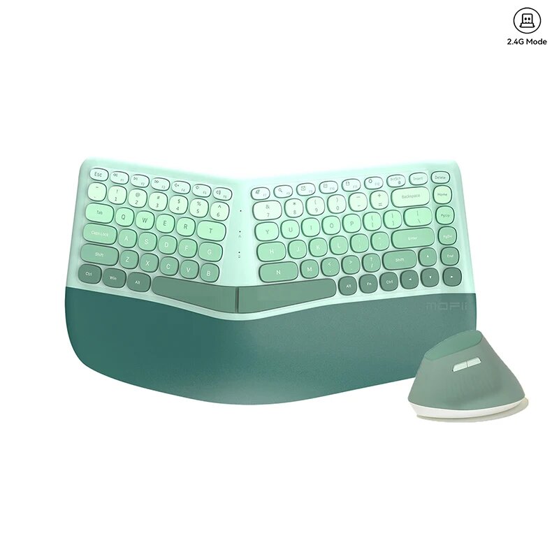 MOFii Беспроводная эрго клавиатура 84 кнопки, Green Gradient