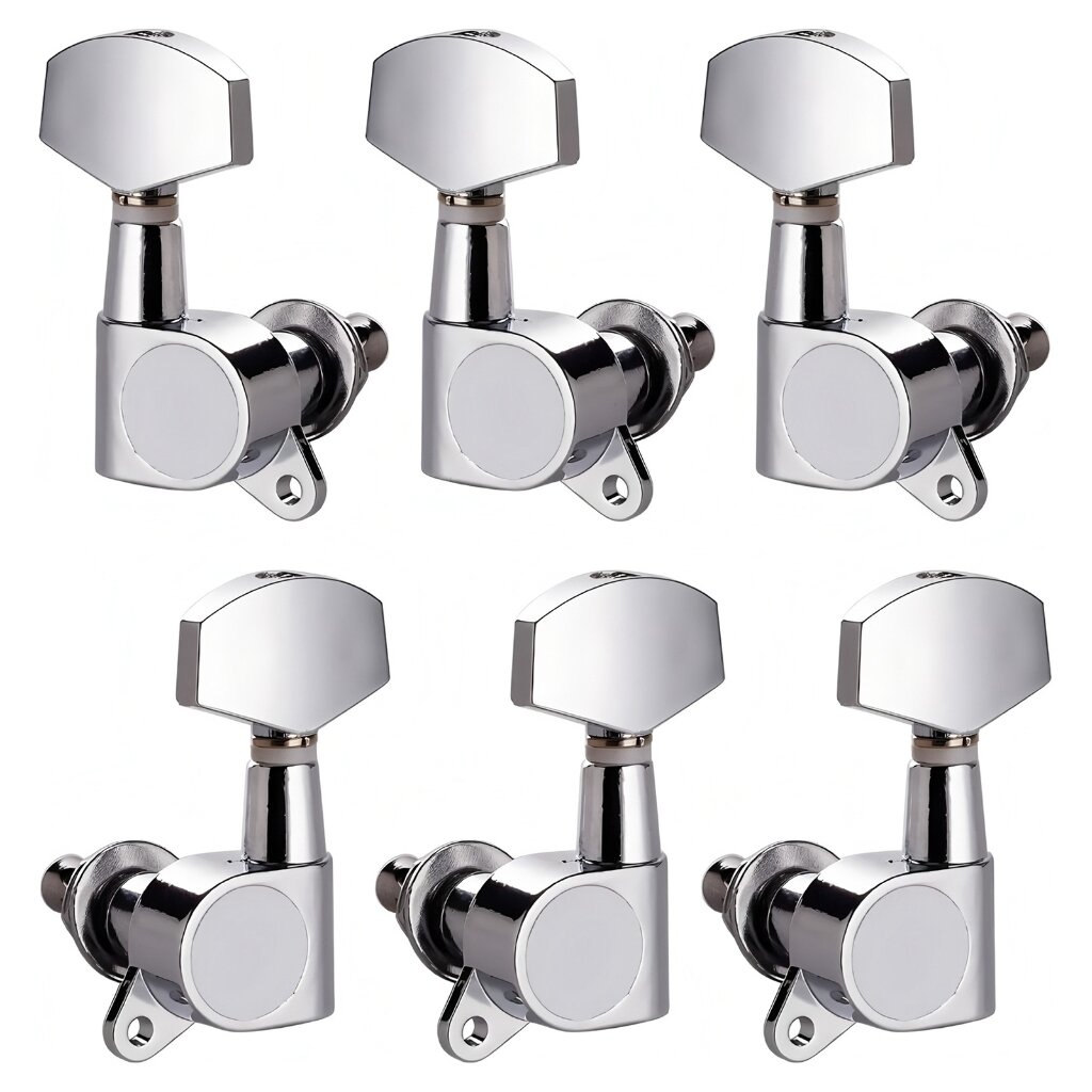 Акустическая гитара / электрогитара с полностью закрытой струнной кнопкой-серебристый-3L3R