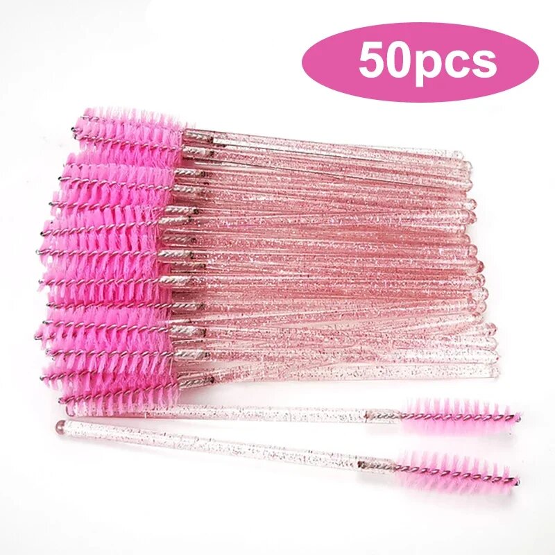 Кисти для ресниц LAUKISS 50/1000/2000 шт Crystal Pink-50
