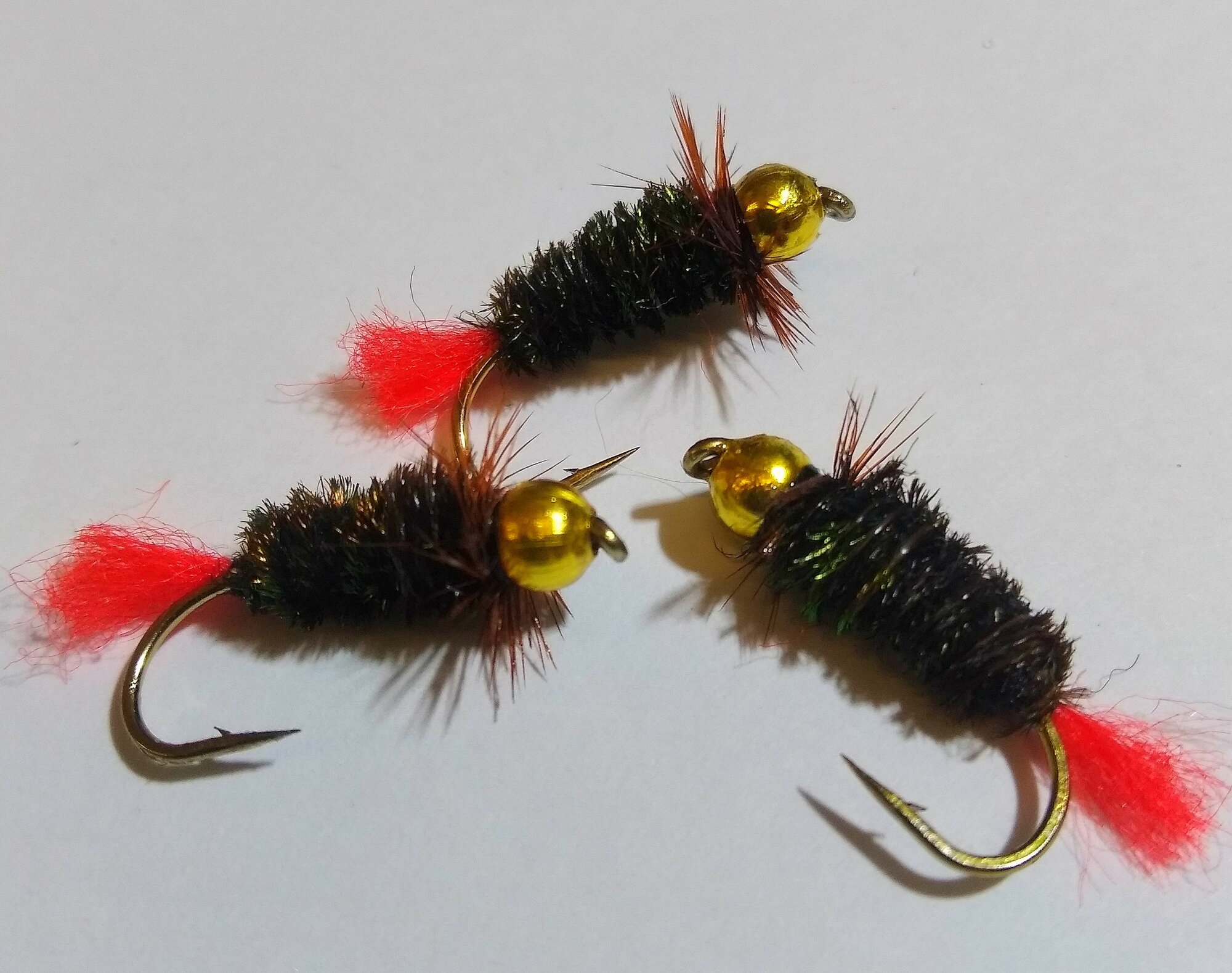 Мушка Red Tag Gold Head, на одинарном крючке, для ловли хариуса и форели, 3 шт.