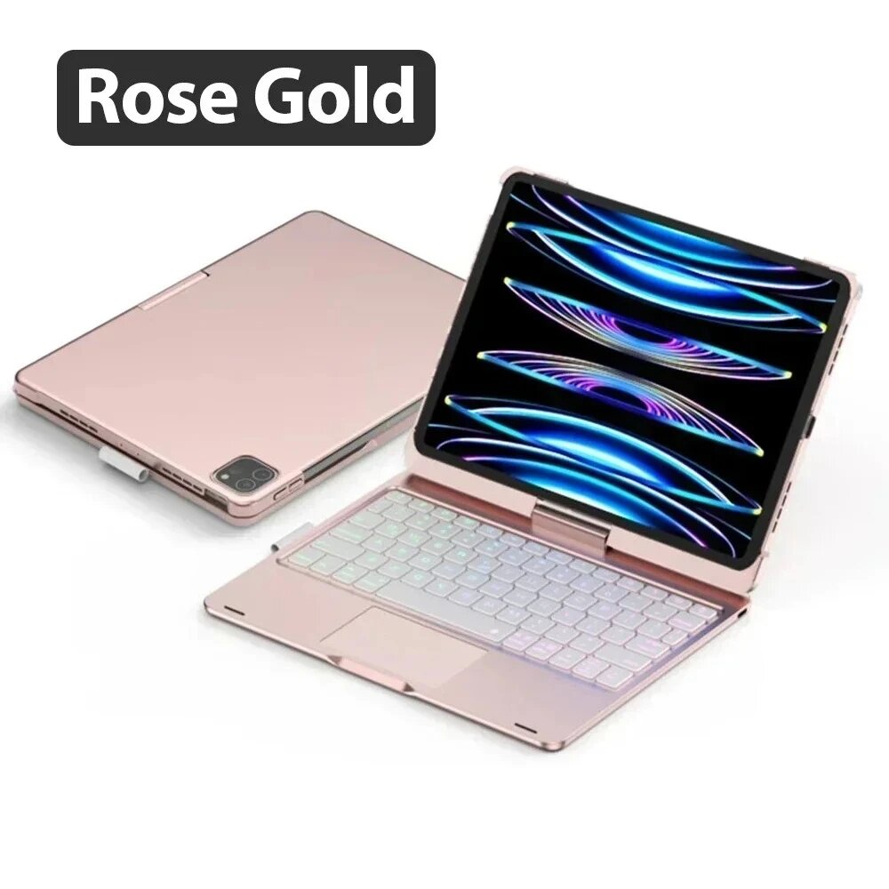 Чехол с волшебной клавиатурой 360 градусов для iPad Air13 11 2024 M2 Pro12.9 11 iPad 10.5 10.2 7/8/9 10th Air4 5 10.9 с подсветкой клавиатуры Funda