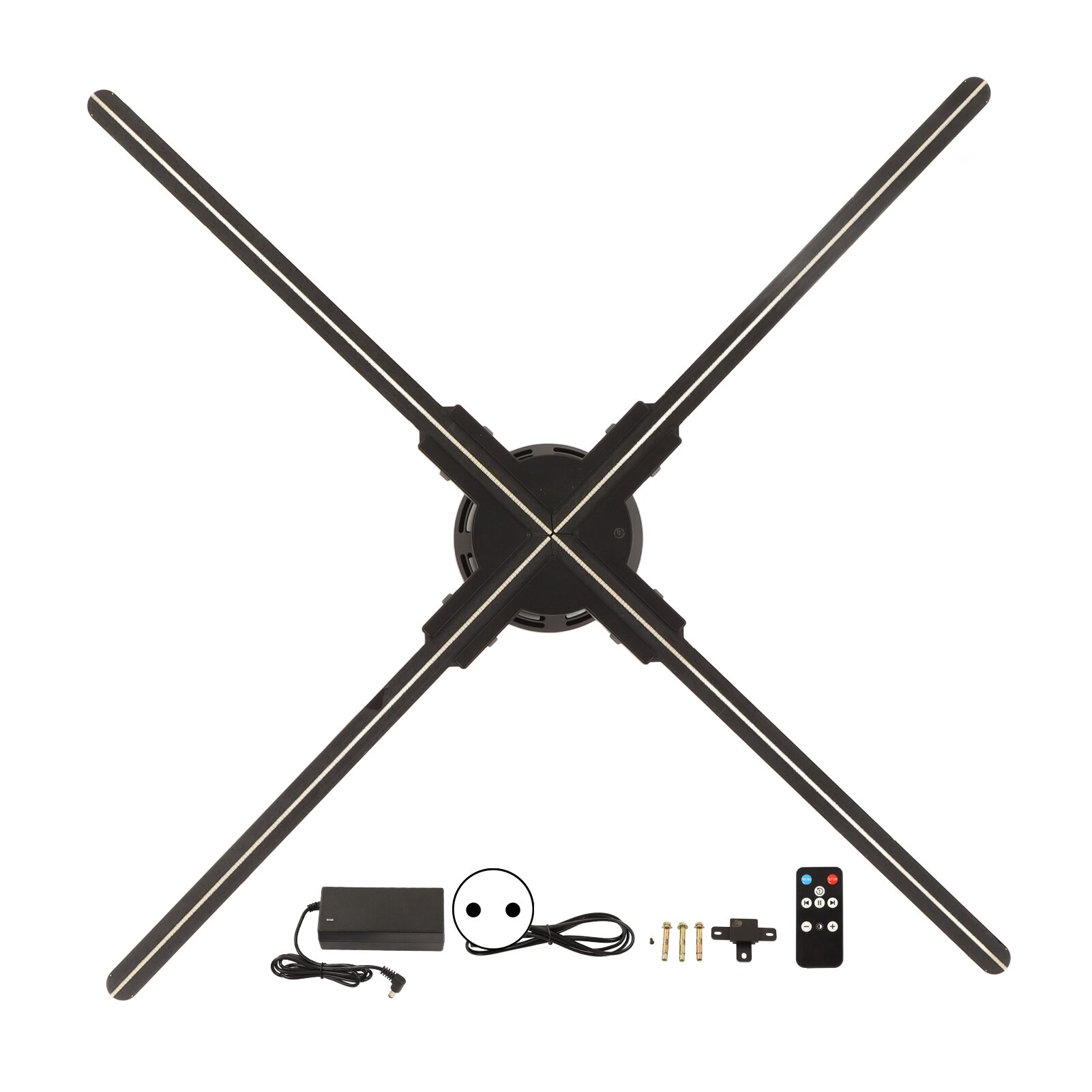 3D голографическая рекламная машина 2000x720 720 LED, 4 лопасти, WiFi, регулируемая, вентилятор-дисплей, евровилка