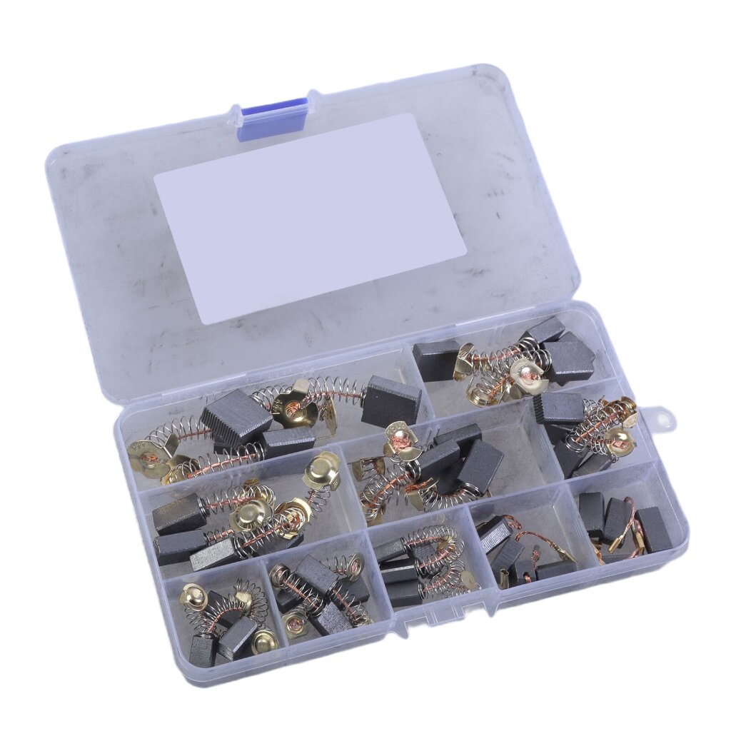 40 шт. Электродвигательный двигатель углеродные щетки комплект для замены электрон инструмента с 10 размерами подходящего ремонта упражнений