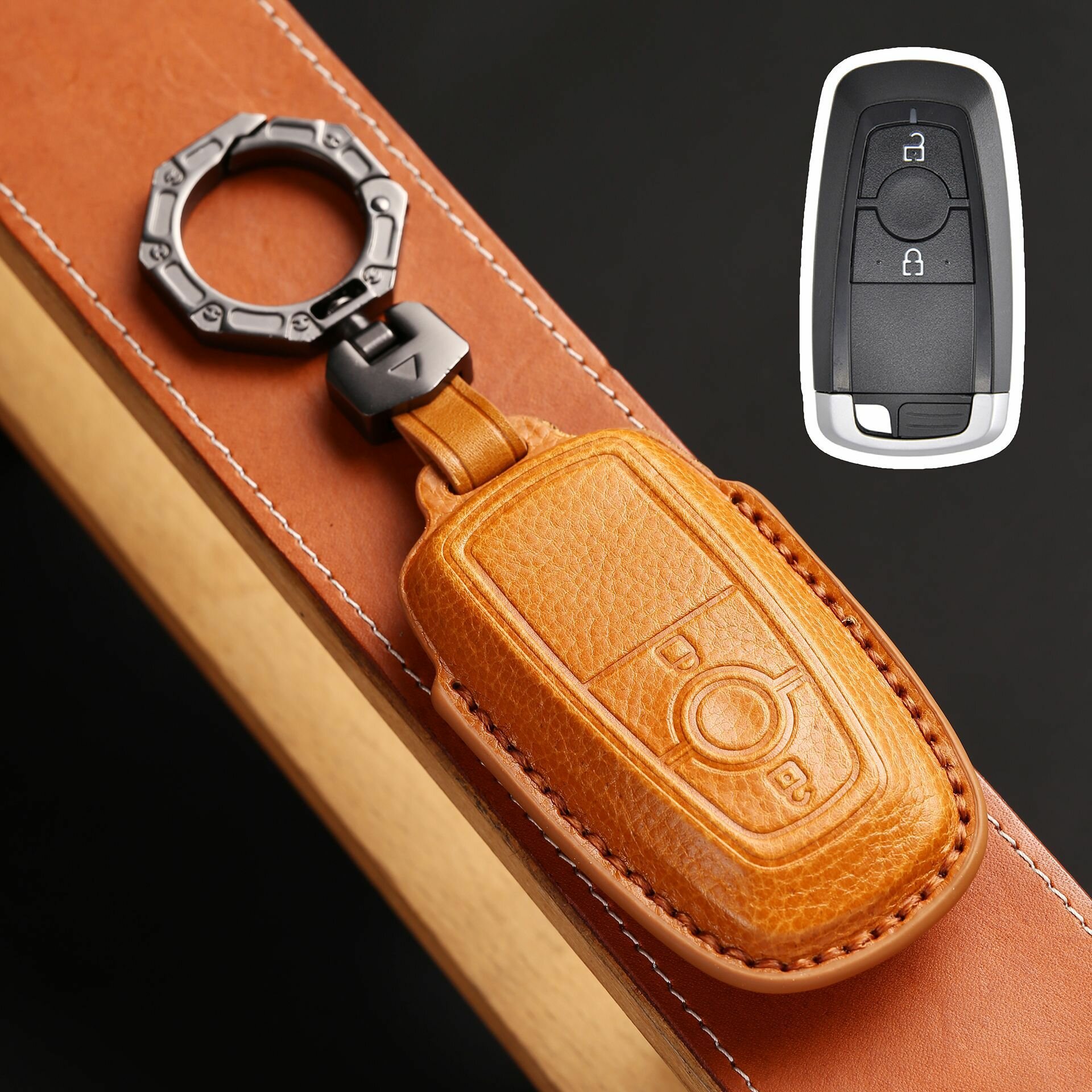 Чехол для автомобильного брелка Ford коричневый Чехол для автомобильного брелка