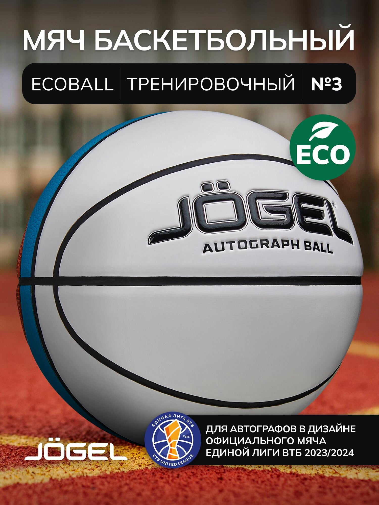 Баскетбольный мяч тренировочный ECOBALL 2.0 Autograph размер №3