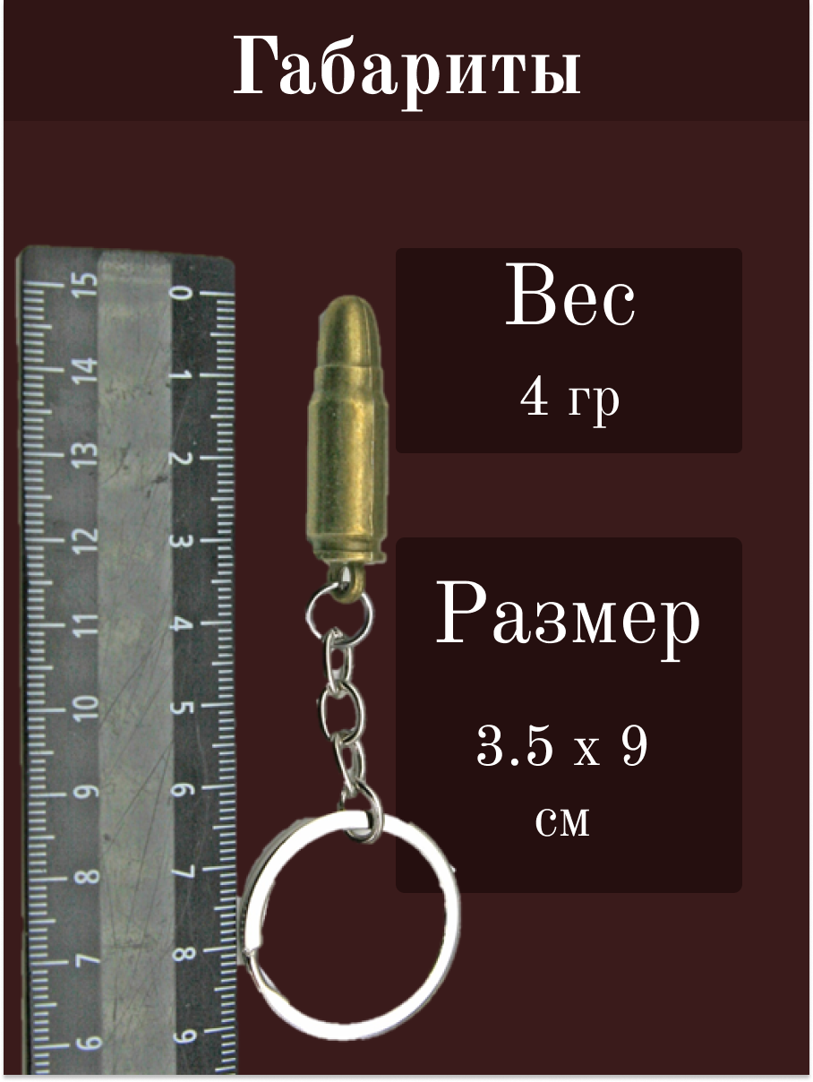 Брелок Пуля тупая стильный аксессуар для ключей сумки металл