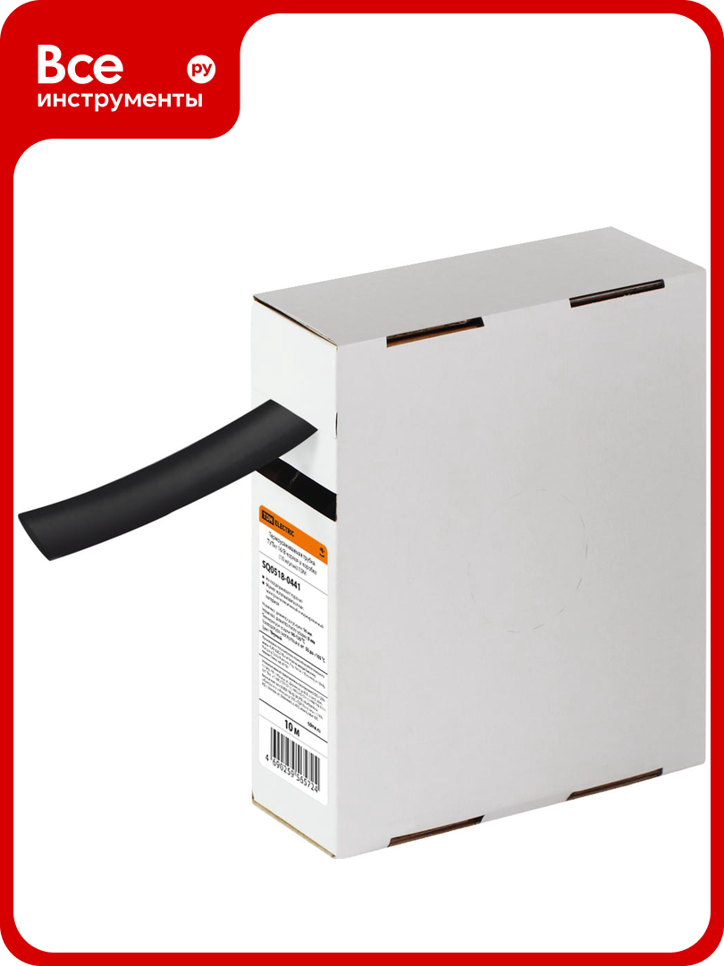 Термоусаживаемая трубка TDM ELECTRIC ТУТнг 16/8 черная в коробке (10 м/упак) SQ0518-0441, 10 м
